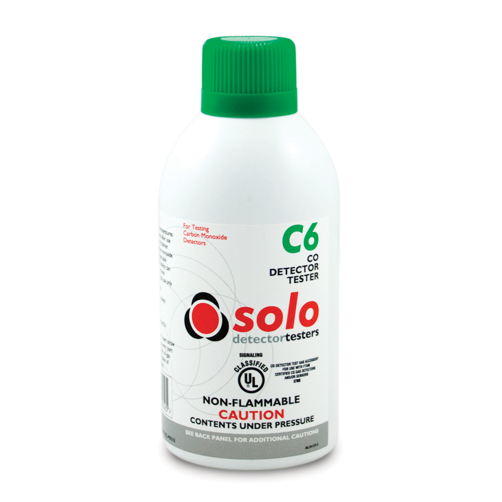 white can with green cap of solo C6 for CO detector testing - SDi Fire